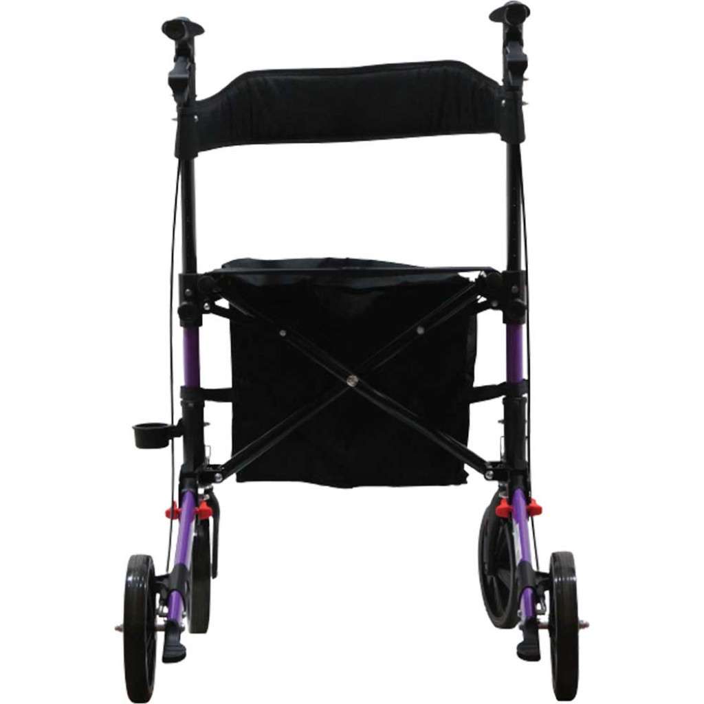 Deluxe Fold Flat Rollator - 4 Wheeled Walker with Seat