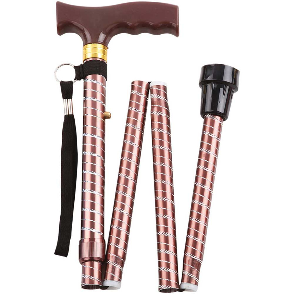 Extendable Plastic Handled Walking Stick with Engraved Pattern
